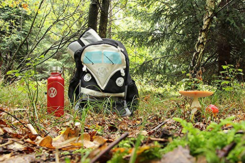 BRISA VW Collection - Volkswagen Hiking Laptop University Backpack in T1 Bus Campervan Design (30 L/7.9 gal/Large/Black)