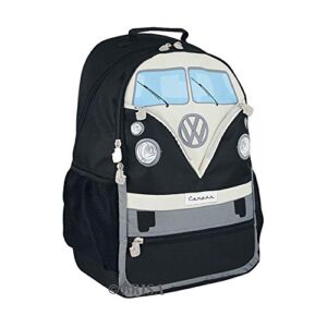 BRISA VW Collection - Volkswagen Hiking Laptop University Backpack in T1 Bus Campervan Design (30 L/7.9 gal/Large/Black)