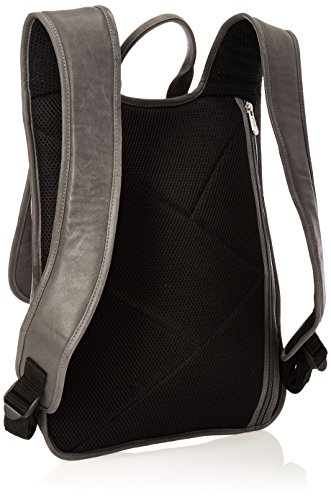 Piel Leather Slim Laptop Flap Backpack, Charcoal, One Size