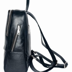 COOLCY Women Real Genuine Leather Backpack purse Fashion Bag (Black)