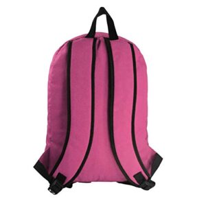 K-Cliffs Basic Backpack Classic Simple School Book Bag Student Daily Daypack 18 Inch (Hot Pink)