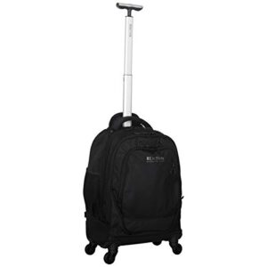 Kenneth Cole Reaction 17" Polyester Dual Compartment 4-Wheel Laptop Backpack, Black