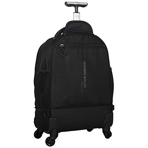 Kenneth Cole Reaction 17" Polyester Dual Compartment 4-Wheel Laptop Backpack, Black