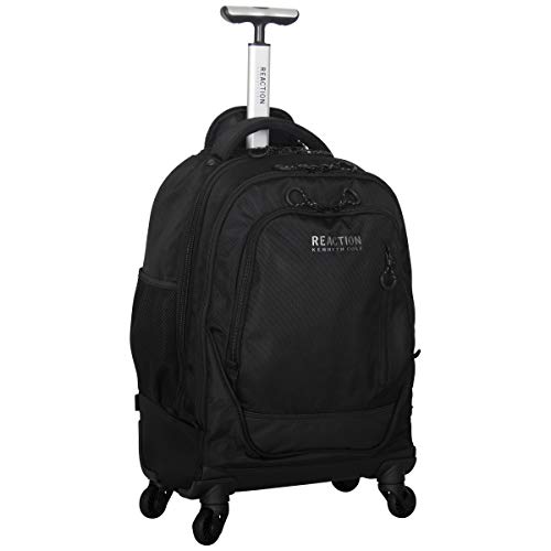 Kenneth Cole Reaction 17" Polyester Dual Compartment 4-Wheel Laptop Backpack, Black