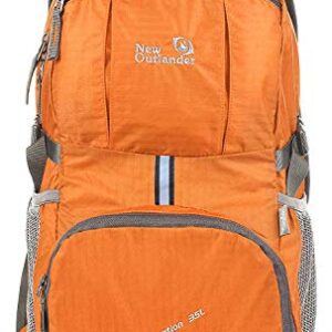 Outlander Packable Lightweight Travel Hiking Backpack Daypack (New Orange)