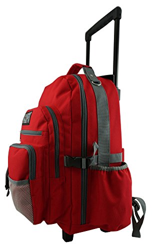 K-Cliffs Heavy Duty Rolling Backpack School Bookbag with Wheels Deluxe Wheeled Daypack