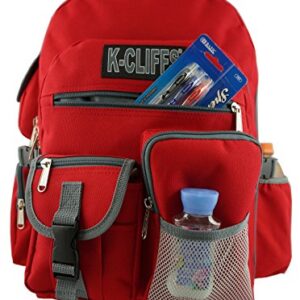 K-Cliffs Heavy Duty Rolling Backpack School Bookbag with Wheels Deluxe Wheeled Daypack