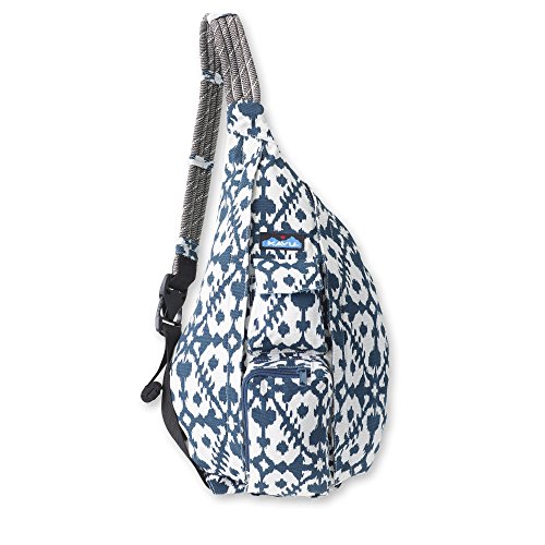 KAVU Original Rope Bag Sling Pack with Adjustable Rope Shoulder Strap - Blue Blot