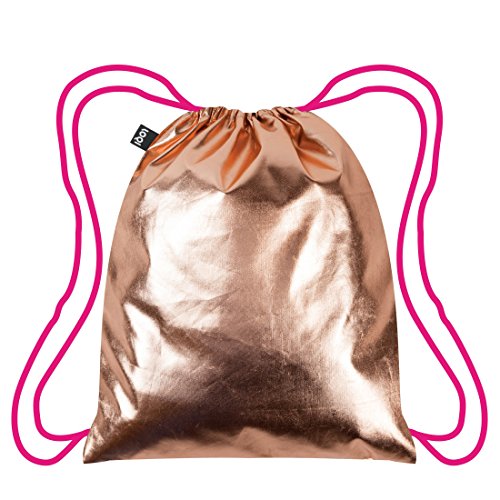 LOQI METALLIC Rose Gold/Pink Backpack