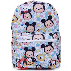 disney tsum tsum school backpack 16in all over print large book bag white