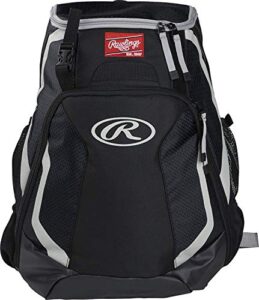 rawlings r500 series baseball/softball backpack, black