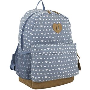 eastsport lightweight stylish daypack - denim/heart print