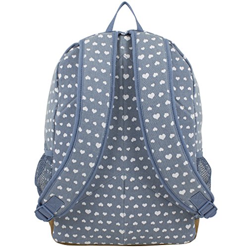 Eastsport Lightweight Stylish Daypack - Denim/Heart Print