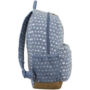 Eastsport Lightweight Stylish Daypack - Denim/Heart Print