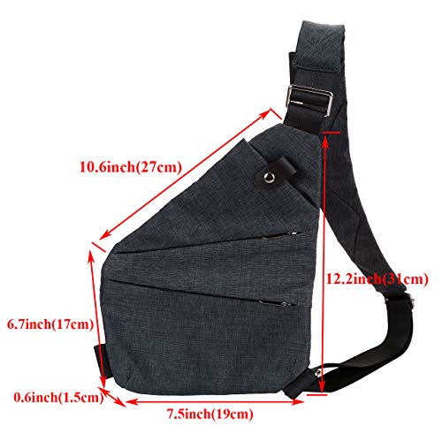 FALETO Anti-Thief Sling Bag Chest Hidden Security Crossbody Shoulder Backpack