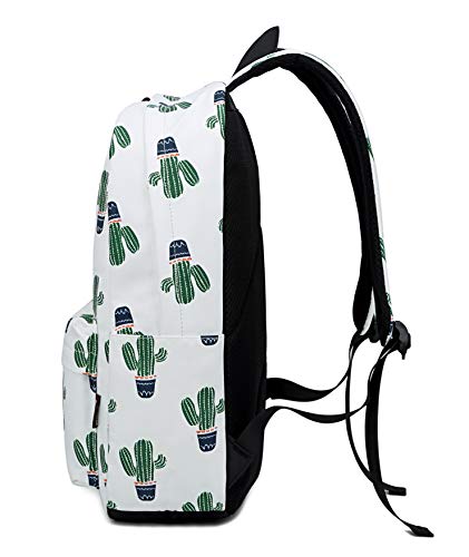 Joymoze Waterproof Cute School Backpack for Boys and Girls Lightweight Chic Prints Bookbag Cactus