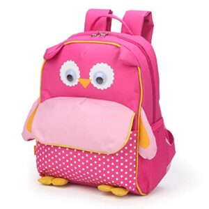 yodo little kids school bag pre-k toddler backpack with name tag and chest strap, owl