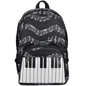 piano keys music note backpacks,waterproof oxford cloth backpack,outdoor/travel backpack for women & men,shoulder casual travel daypack hiking camping(keyboard black)