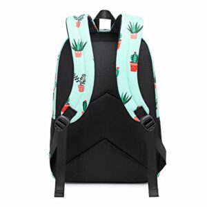 Teecho Waterproof Cute Backpack for Girl Casual Women Laptop Backpack Cactus