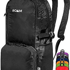 Roam 25L Hiking Daypack, Lightweight Packable Backpack, Rainproof, for Travel, Camping, Foldable, Durable, Water Resistant Ultra Light - True Black