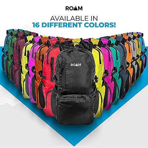 Roam 25L Hiking Daypack, Lightweight Packable Backpack, Rainproof, for Travel, Camping, Foldable, Durable, Water Resistant Ultra Light - True Black