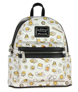 loungefly gudetama the lazy egg all over print mini backpack