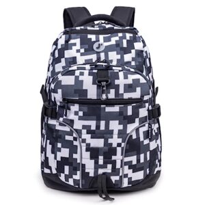 j world new york atom multi-compartment laptop backpack, camo, 18.5 x 13 x 7.5 (h x w x d)