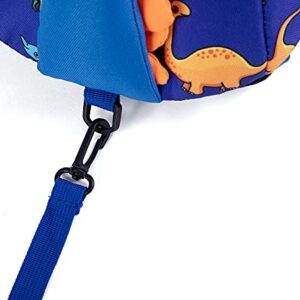 YUPING Toddler kids Dinosaur Backpack Book Bags with Safety Leash for Boys Girls (Style:1 Dark blue)