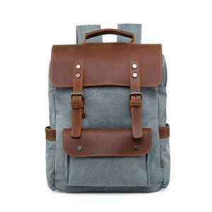 TSD Brand Valley Hill Canvas Backpack (Teal)