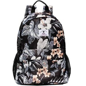 forever cultivate original floral leaf travel backpack,waterproof gym backpack suitable for travel,gym,shopping,yoga,hiking,beach (i)