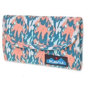 kavu big spender tri-fold wallet clutch travel organizer - beach paint