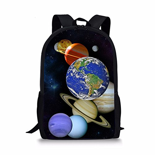 UNICEU Kids School Backpack for Boys Planet Print Cool School Bags Bookbags for Children