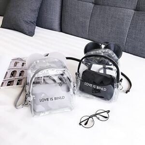 MOSSTYUS Clear Casual Daypack Transparent Crossbody Shoulder Daypack Cosmetic Bag