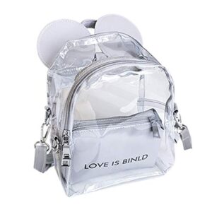 MOSSTYUS Clear Casual Daypack Transparent Crossbody Shoulder Daypack Cosmetic Bag