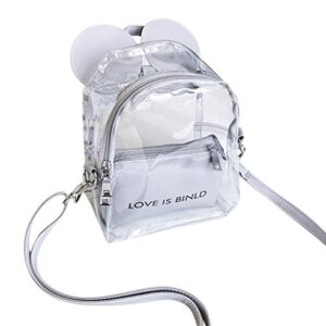 MOSSTYUS Clear Casual Daypack Transparent Crossbody Shoulder Daypack Cosmetic Bag