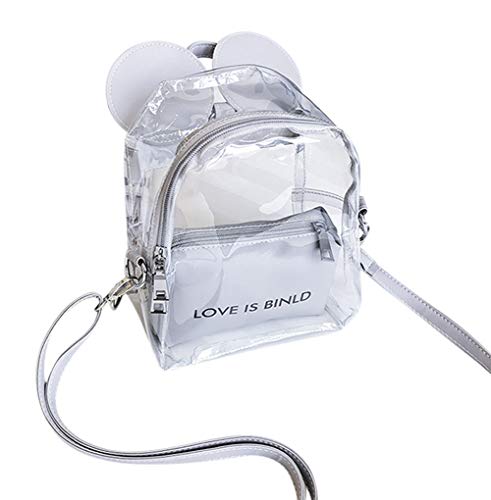 MOSSTYUS Clear Casual Daypack Transparent Crossbody Shoulder Daypack Cosmetic Bag