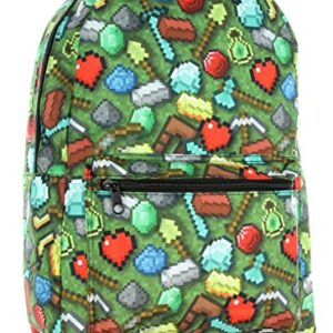 Minecraft Sword Pickaxe Items All Over Sublimated Print Laptop Backpack Bag