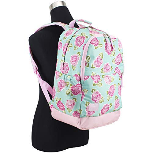 Eastsport Everyday Classic Backpack with Interior Tech Sleeve, Rose Sand/Spring Floral Print