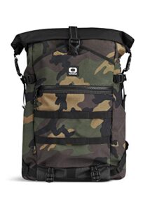 ogio alpha convoy 525r rolltop backpack, woodland camo