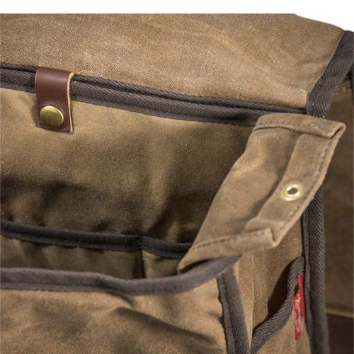 Frost River Mesabi Range Daypack - Waxed Canvas and Leather Laptop Bag, Durable Day Hiking Backpack, 16.7 Liter, Field Tan