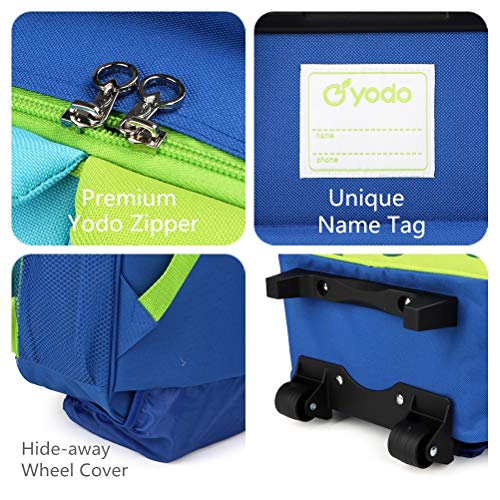 yodo Zoo 3-Way Kids Suitcase Luggage or Toddler Rolling Backpack with wheels, Medium Dinosaur