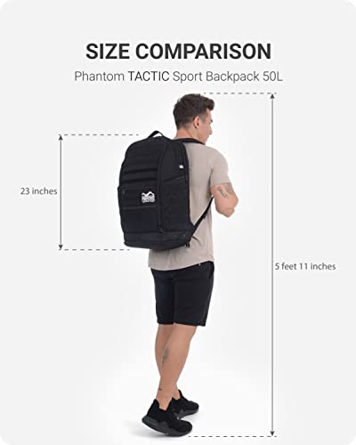 Phantom Athletics Gym Backpack - Sports MMA Boxing BJJ - Men Bag Tactical Black