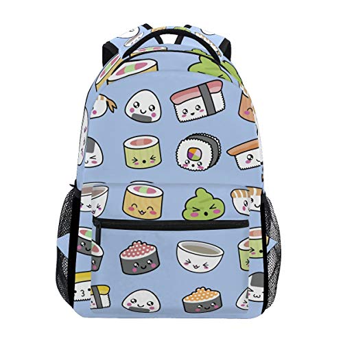 School College Backpack Rucksack Travel Bookbag Outdoor Cute Sushi Pattern