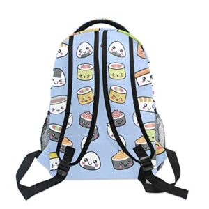 School College Backpack Rucksack Travel Bookbag Outdoor Cute Sushi Pattern