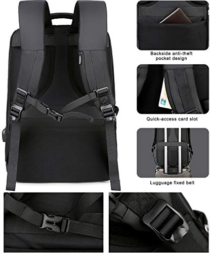 HuaChen Anti-Theft Travel Backpack,Water-Resistant 15.6 Inch Laptop Bag (MR01_Black)