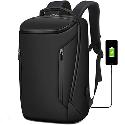 HuaChen Anti-Theft Travel Backpack,Water-Resistant 15.6 Inch Laptop Bag (MR01_Black)