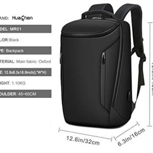 HuaChen Anti-Theft Travel Backpack,Water-Resistant 15.6 Inch Laptop Bag (MR01_Black)