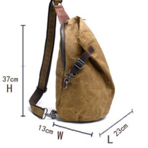 Lmagice Men's Sling Backpack Waxed Canvas Crossbody Bag Casual Daypacks, One Size