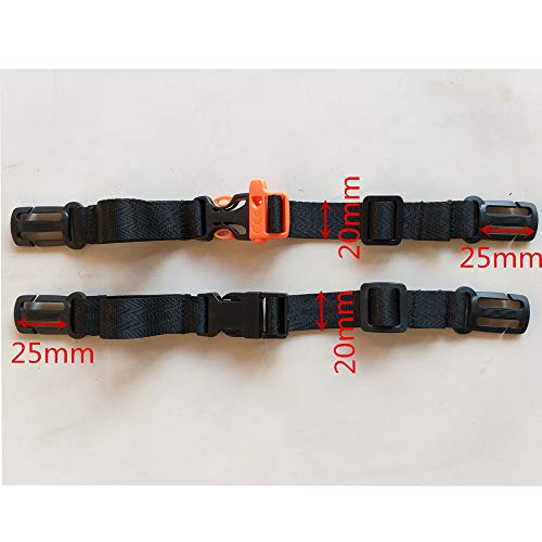 HDHYK 2 Pack Backpack Chest Strap- Nylon -Suitable for Webbing on The Backpack up to1in.(Black)