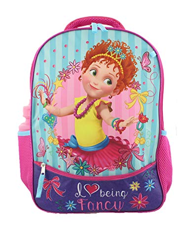 Fancy Nancy Girls 5 piece Backpack and Snack Bag School Set (One Size, Pink/Blue)